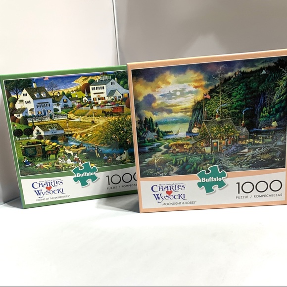 Buffalo Games | Toys | Lot Of 2 Charles Wysocki Puzzles Hound Of The ...
